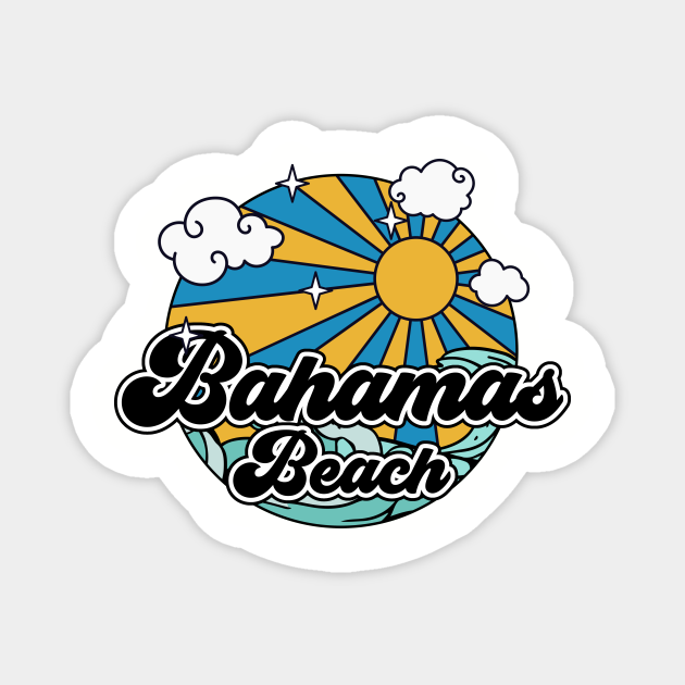 Groovy Beaches Bahamas Beach - Bahamas - Magnet | TeePublic