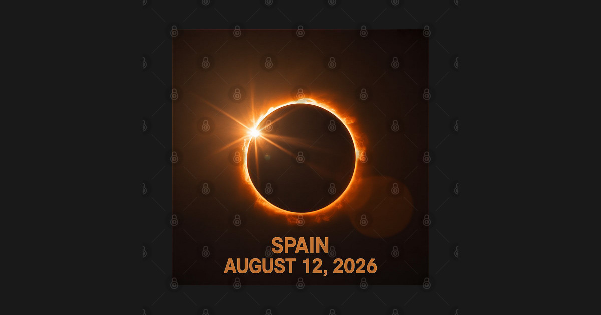 Spain-Solar-Eclipse-2026 - Spain Solar Eclipse 2026 - T-Shirt | TeePublic