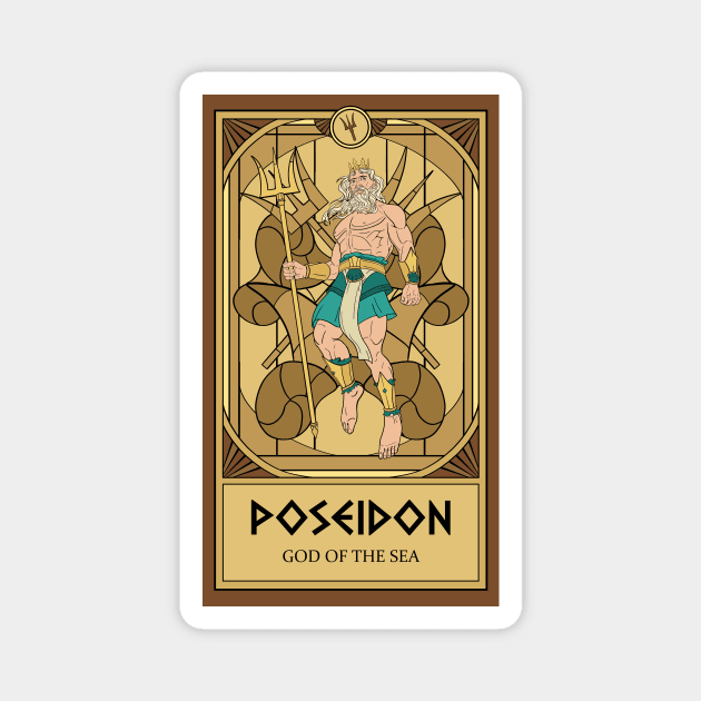 Poseidon Tarot Card - Poseidon - Magnet | TeePublic