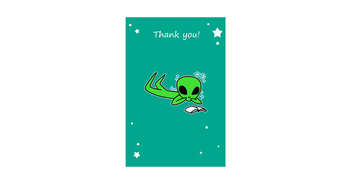 Thank You - Alien Reading - Alien - T-Shirt | TeePublic