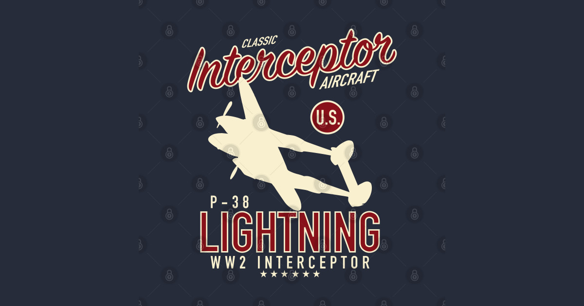 P-38 Lightning (Front & Back Logo) - Usaaf P38 Lightning - T-Shirt ...