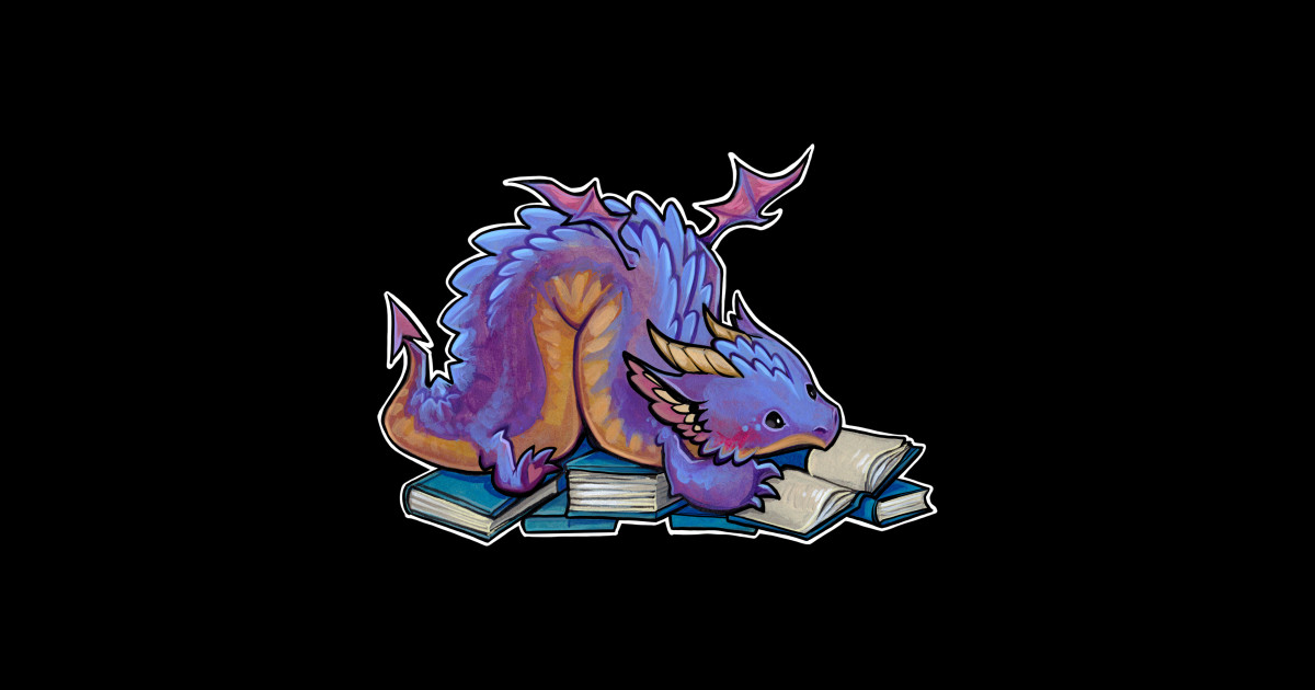 Library dragon - Dragon - Posters and Art Prints | TeePublic