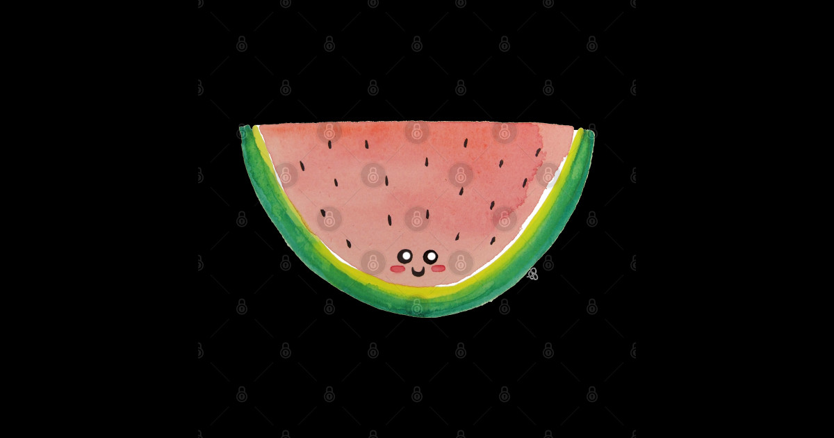 WaterColorMelon - A Cute Watermelon Slice - Cute Watermelon - Posters ...