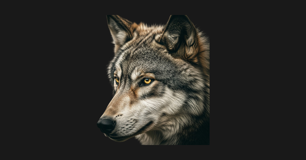 Golden Eyed Wolf Portrait - Golden Eyed Wolf Portrait - T-Shirt | TeePublic