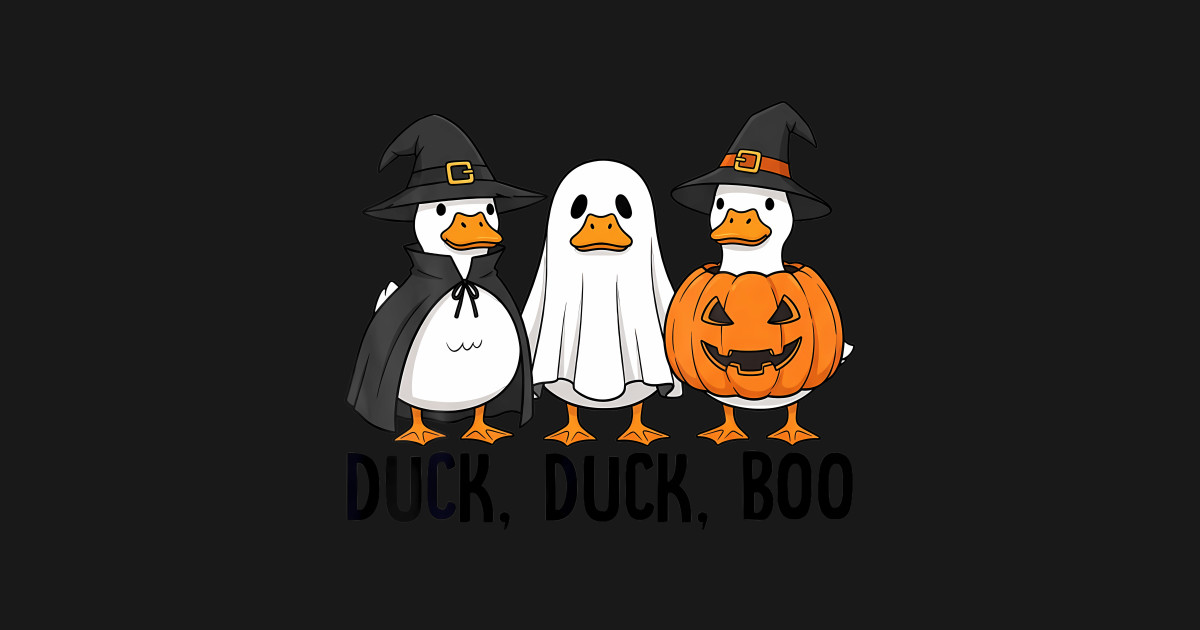 Duck Duck Boo Duck Halloween - Duck Boo Halloween - T-Shirt | TeePublic