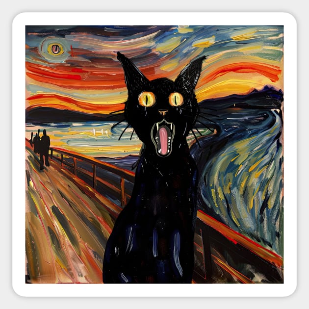 The Scream Cat - Edvard Munch Scream - Sticker | TeePublic