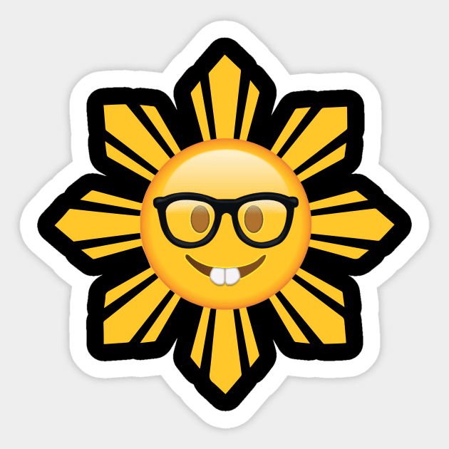 Philippine Sun Nerd Emoji - Filipino Sun Emoji With Nerd Glasses ...