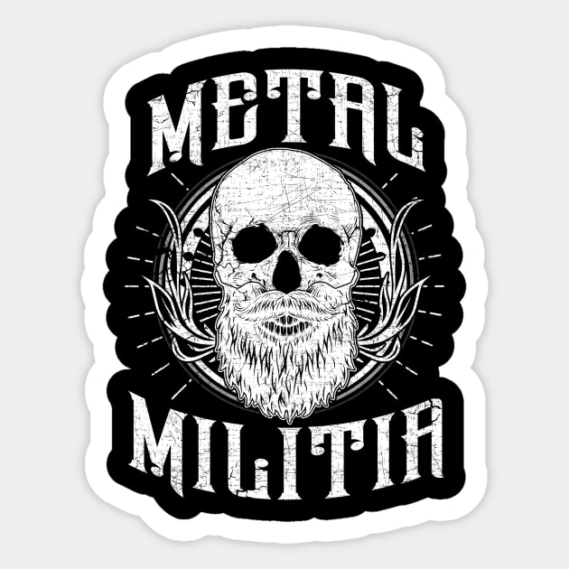 Metal Militia Skull - Skulls - Sticker | TeePublic