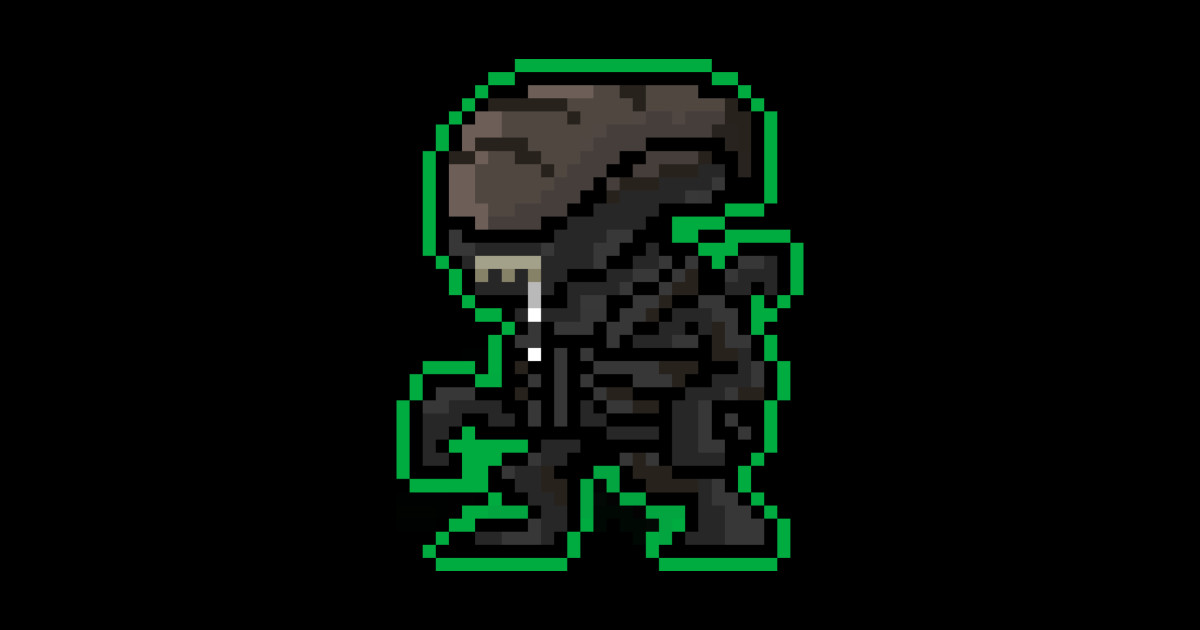 Pixel Alien - Pixel - Sticker | TeePublic