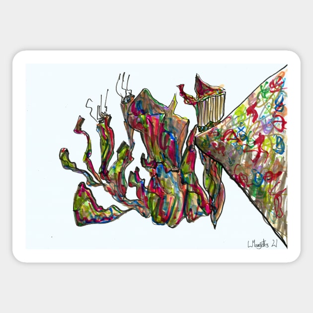 Enfolding Bouquet - Floral Art - Sticker | TeePublic