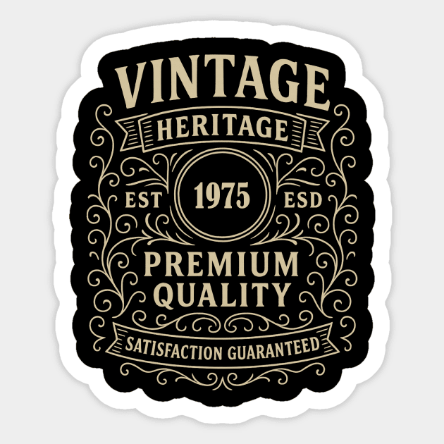 1975 Vintage Birthday - 1975 - Sticker | TeePublic