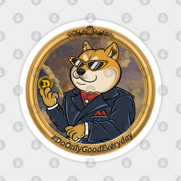 Fancy Doge - Dogecoin - Magnet | TeePublic