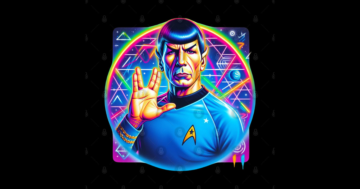 Mr. Spock in the 80's - Spock - Sticker | TeePublic