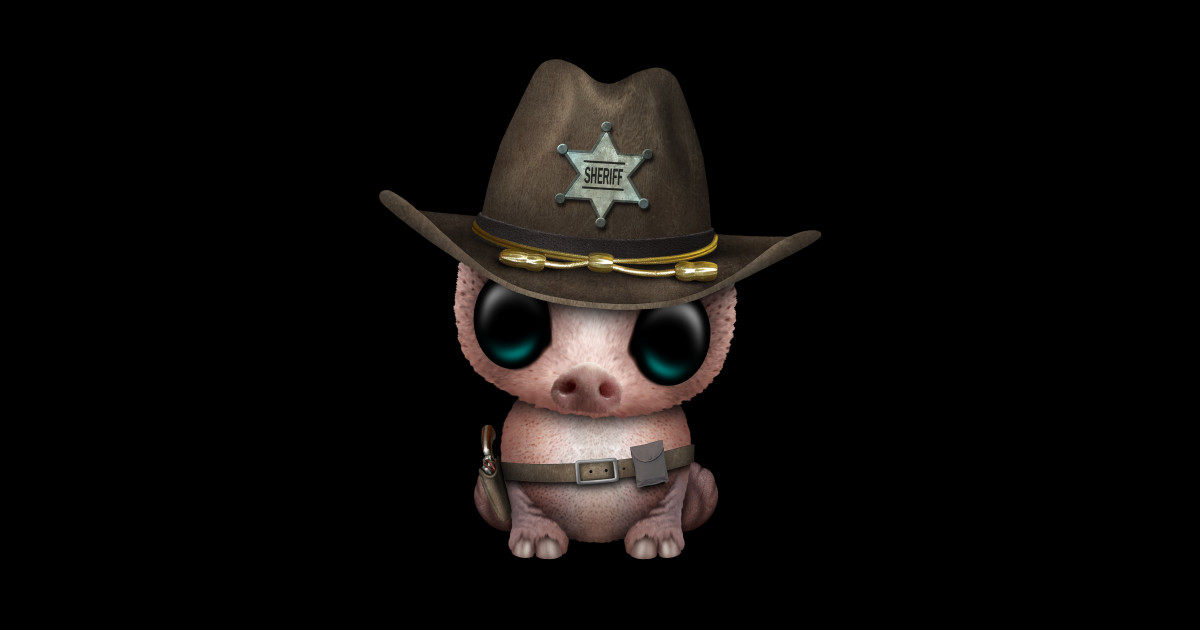 Cute Baby Pig Sheriff - Sheriff - Sticker | TeePublic