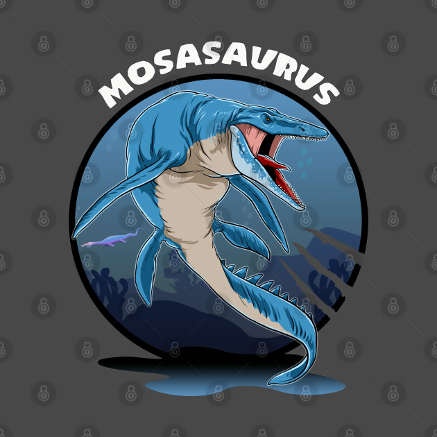 Mosasaurus Prehistoric Design With Background - Dinosaurs - Pin | TeePublic