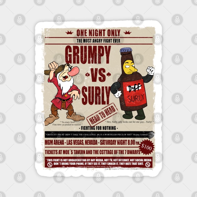 Boxing match: Grumpy vs surly cartoon design - Boxing - Magnet | TeePublic