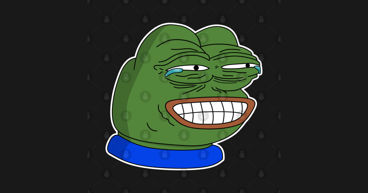 PepeLaugh - White Outline - Pepelaugh - T-Shirt | TeePublic