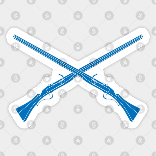 Crossed Muskets (Blue) - Musket - Sticker | TeePublic