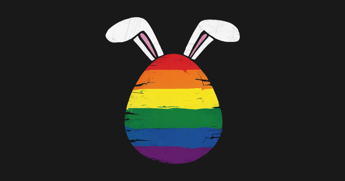 Rainbow Flag Egg Bunny Ears Gay Pride Easter LGBT - Lgbt Pride Month ...