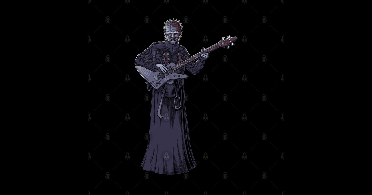 Pinhead and his killer bass - Horror - Sticker | TeePublic