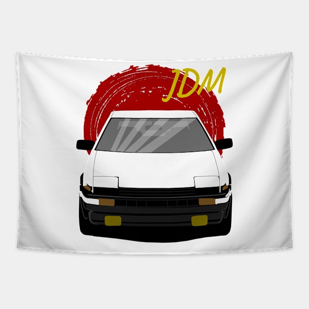 Toyota AE86 Front View: Iconic JDM Drift Car - Jdm - Tapestry | TeePublic