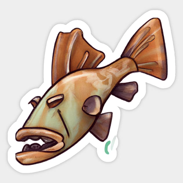 Cute Bass Drawing - Bass - Sticker | TeePublic