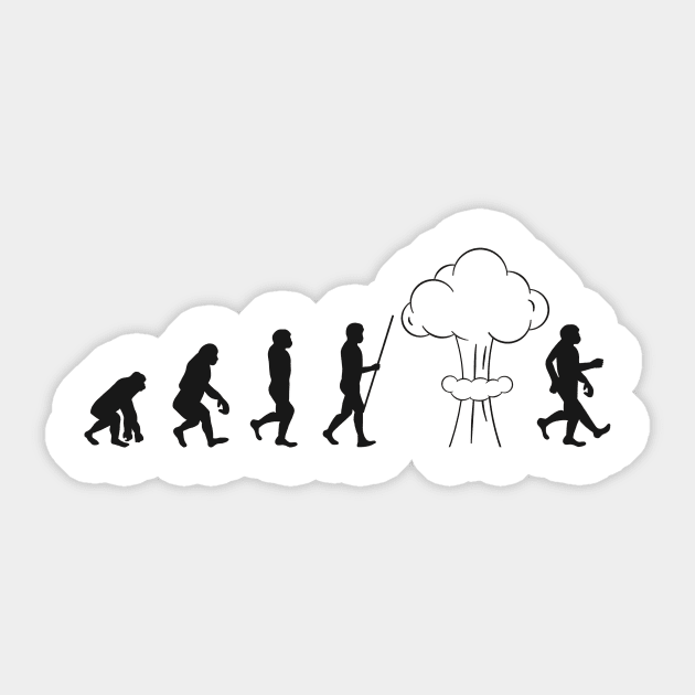 Human Nuclear Evolution - Funny Human Evolution - Sticker | TeePublic