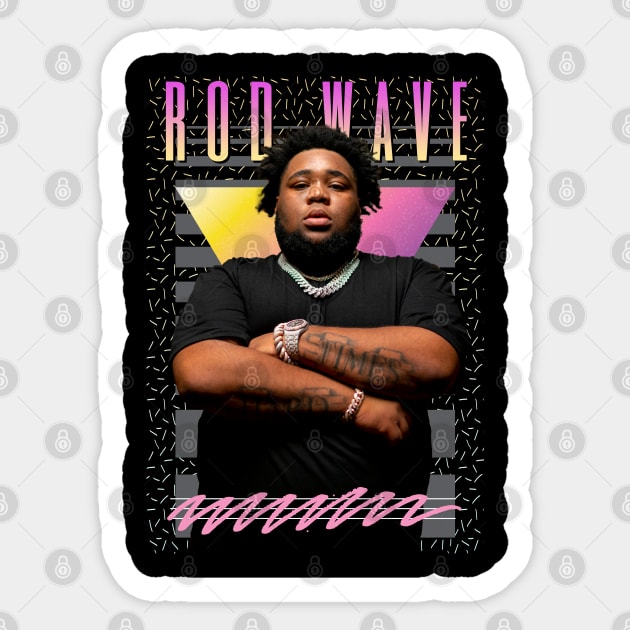 Rod Wave Retro Aesthetic Fan Art - Rod Wave - Sticker | TeePublic