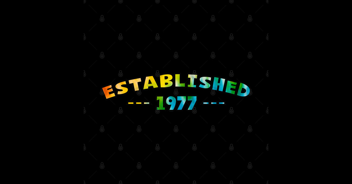 Established 1977 - 1977 - Sticker | TeePublic