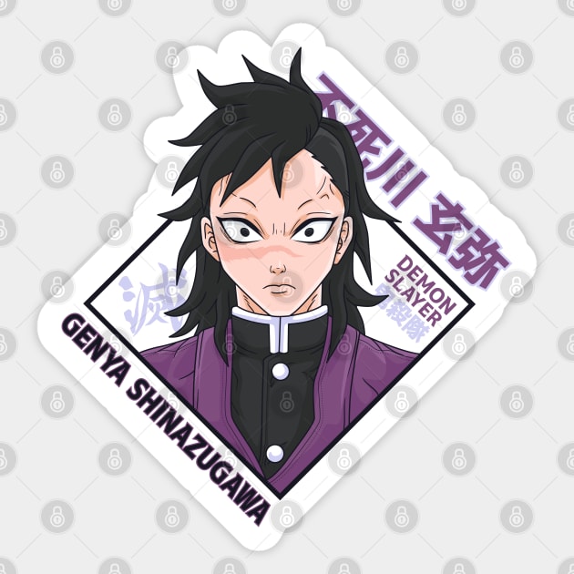 Genya Shinazugawa - Demon Slayer Kimetsu No Yaiba - Sticker | TeePublic