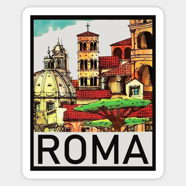Roma Italy Decal - Rome - Sticker | TeePublic