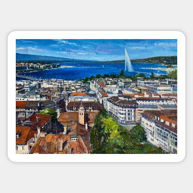 Rooftop Geneva | - Geneve - Sticker | TeePublic