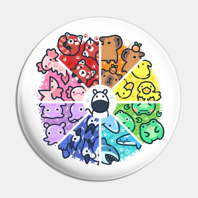 Cute Animal Color Wheel -Red Pandas, Axolotls, Frogs, & More!. - Kawaii ...