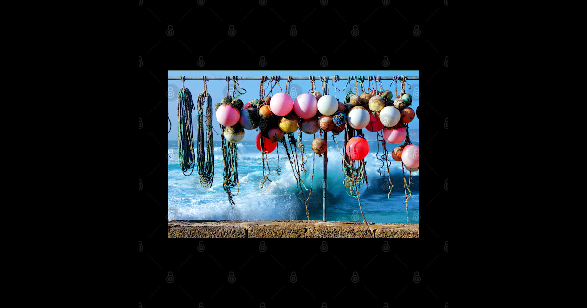 Fishing Buoys - Cornwall - Sticker | TeePublic