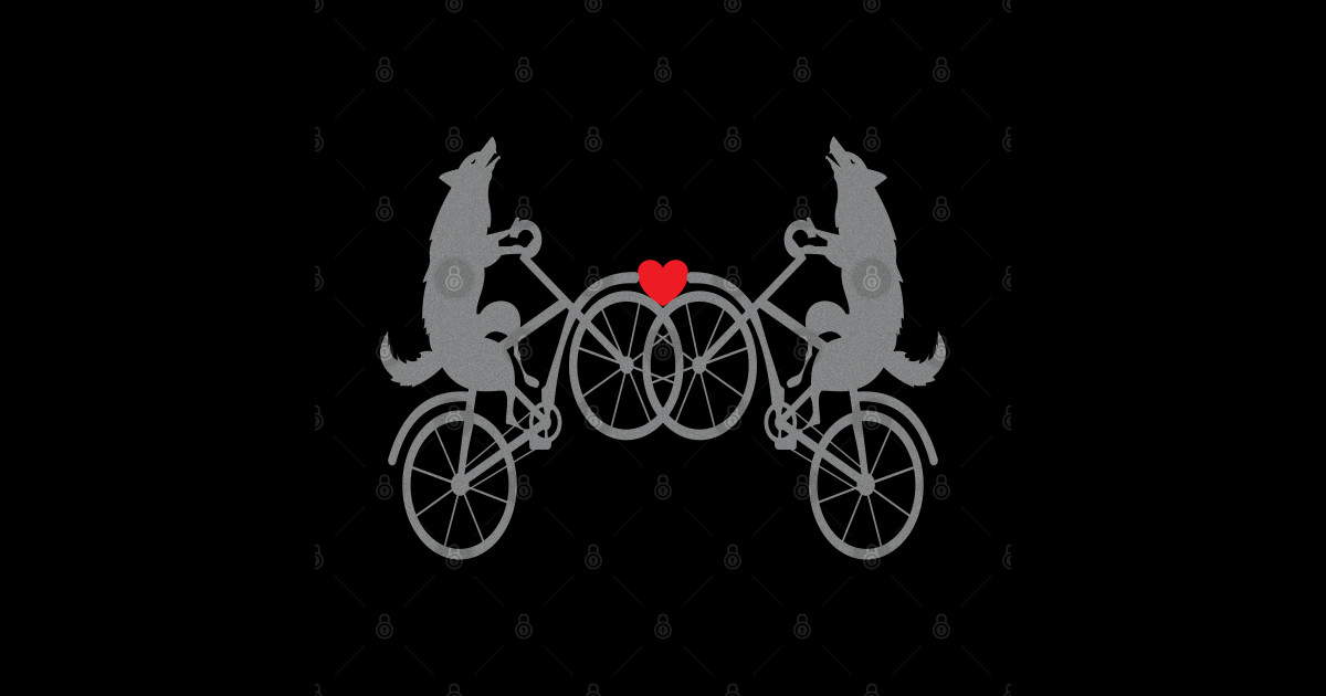 Wolf bicycle love nice cute cool colorful - Wolf Bicycle - Sticker ...