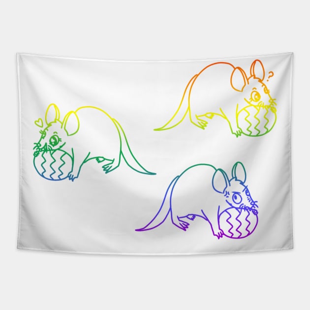 Easter Egg Rats (Rainbow Version) - Rad Rat Studios - Tapestry | TeePublic