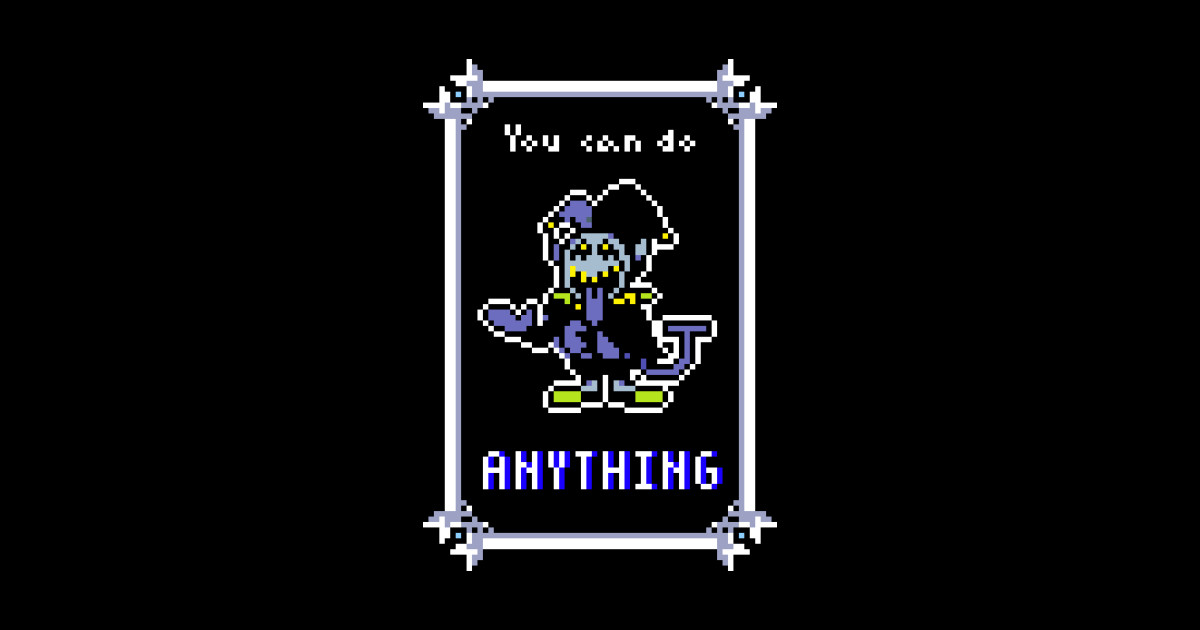 Jevil- Deltarune Inspirational Poster - Deltarune - Sticker | TeePublic