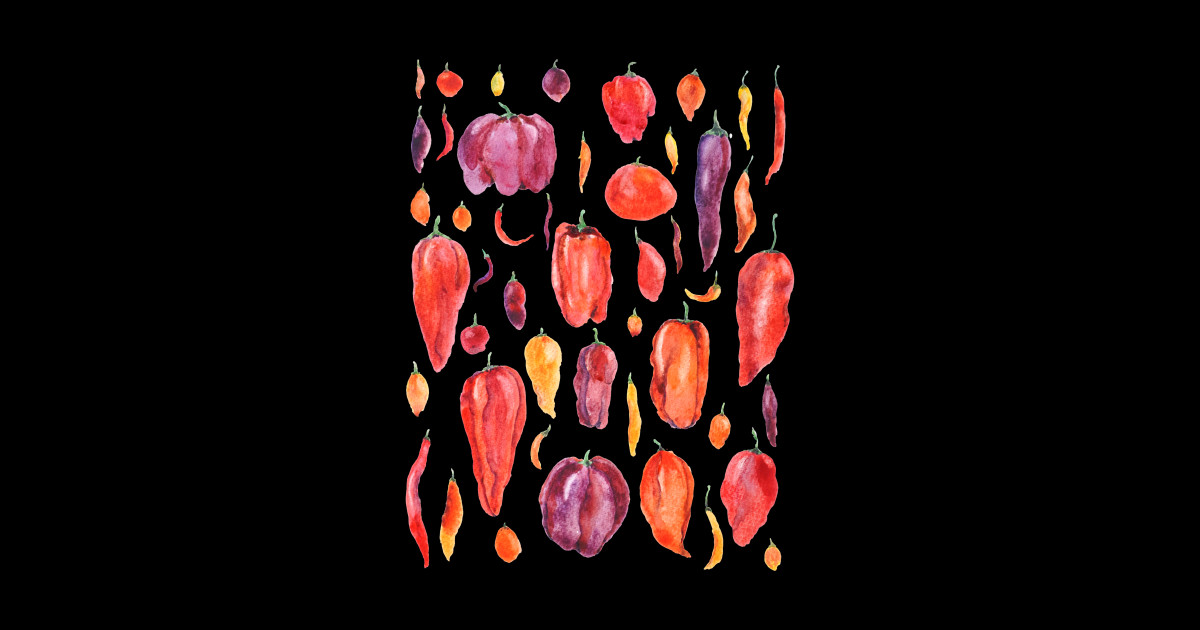 colorful chili pepper arts - Chili Pepper Design - Sticker | TeePublic