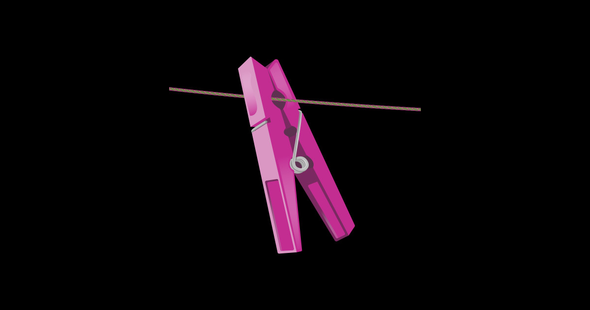 Pink peg on a washing line - Peg - Sticker | TeePublic