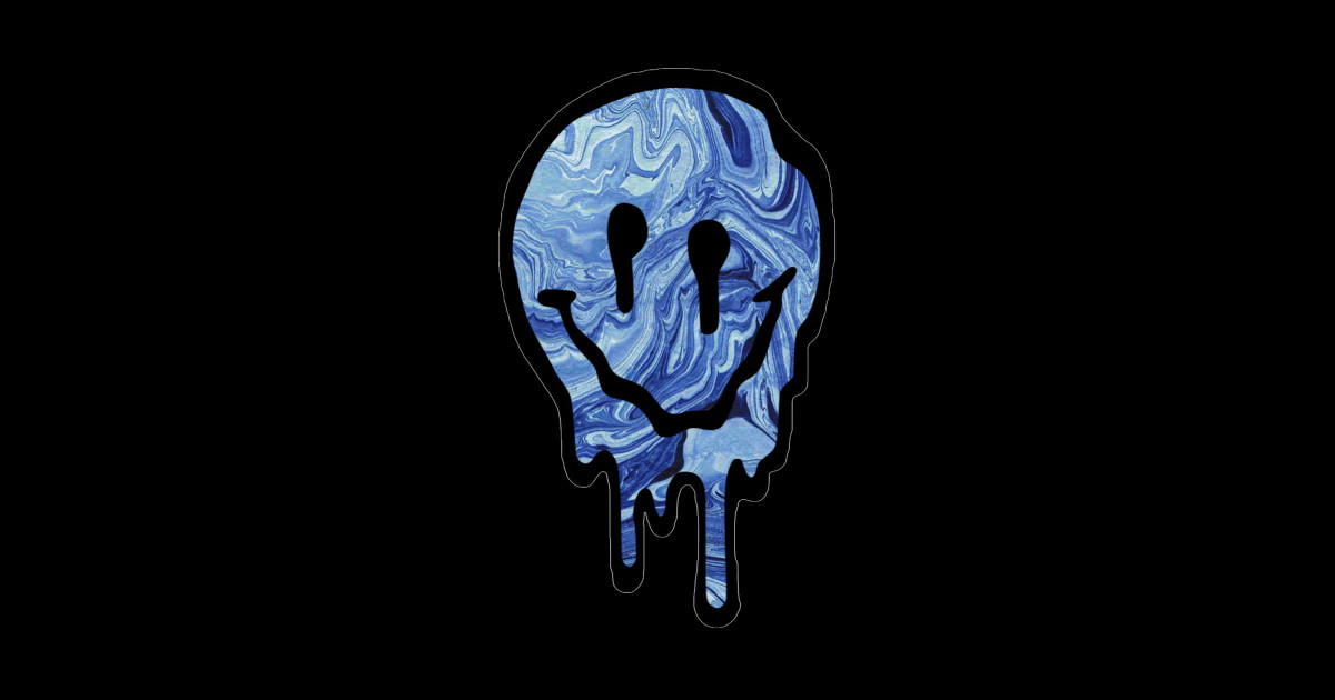 Blue Marble Drippy Smiley Face - Shaka - Magnet | TeePublic