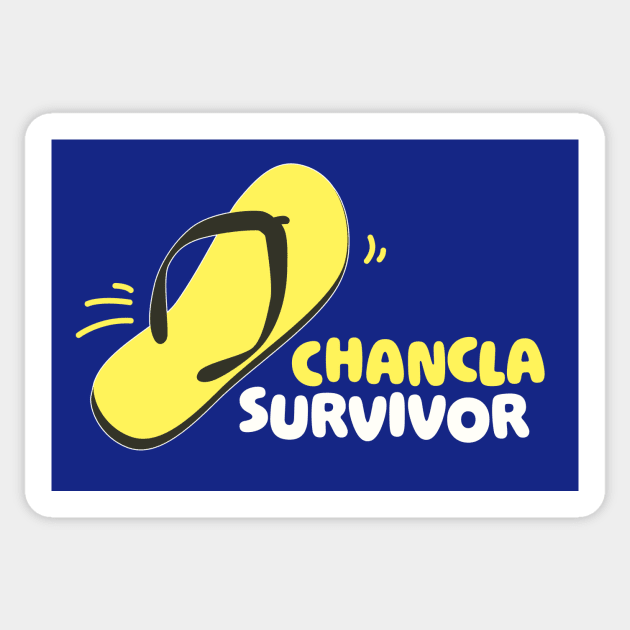 Chancla Survivor - Funny - Sticker | TeePublic
