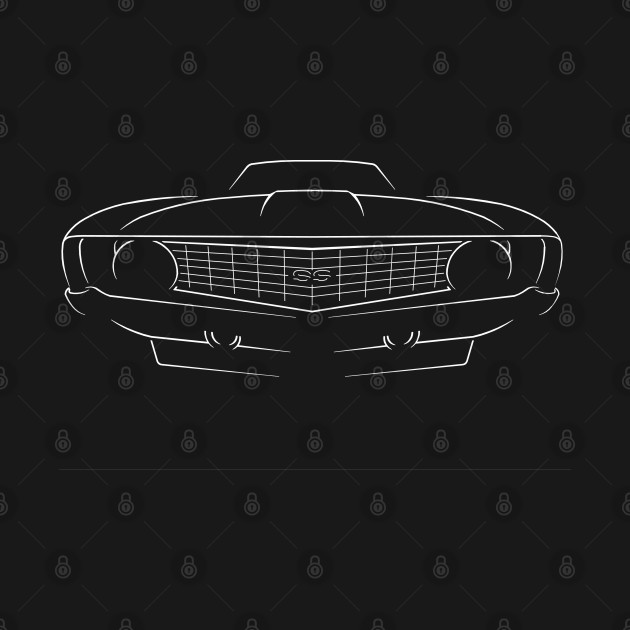front/profile 1969 Chevy Camaro SS - stencil, white - Camaro - T-Shirt ...