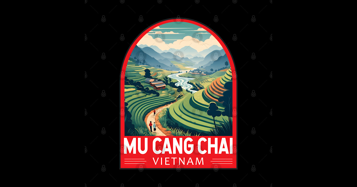 Mu Cang Chai Vietnam Travel Retro Emblem - Mu Cang Chai Vietnam ...