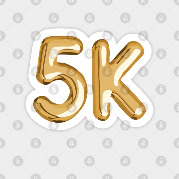 5k gold balloons - Numbers - Sticker | TeePublic