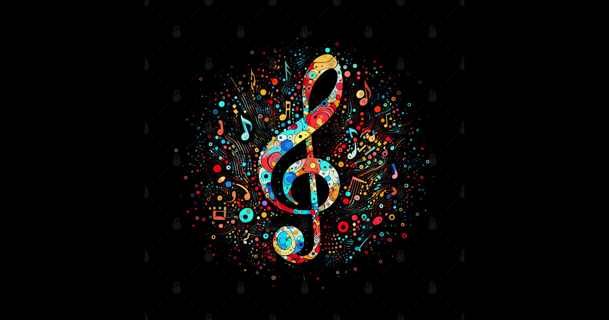 Artistic Musical Note - Music Notes Artwork - Sticker | TeePublic