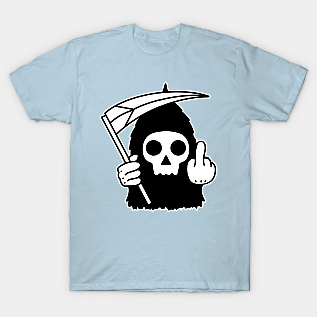 Cute Grim Reaper With Middle Finger - Grim Reaper Middle Finger - T ...