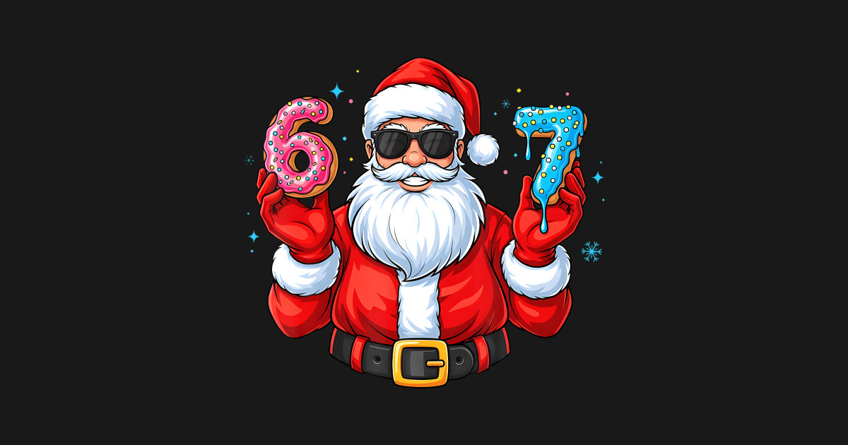 Six Seven 67 Santa 67 Ice Cream Drip Pajamas - Meme Santa Claus - T ...