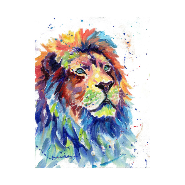 Multicolor Lion Art - Lion Art - T-Shirt | TeePublic