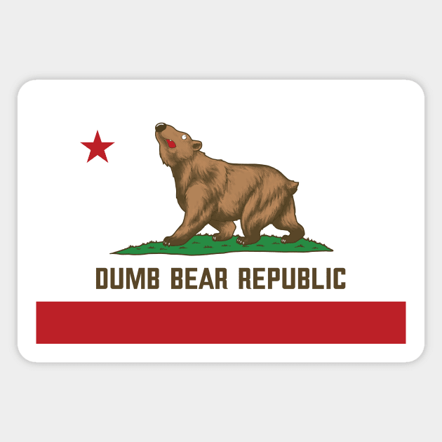 Dumb Bear Republic Flag - New California Republic - Sticker | TeePublic