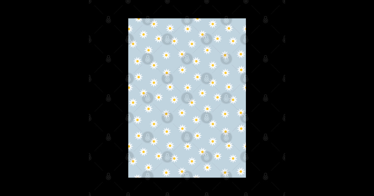 Daisy Flower Pattern, Blue - Daisy - Sticker | TeePublic